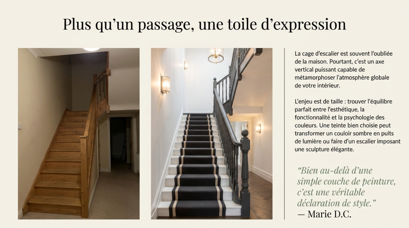 Choisir la couleur parfaite pour votre cage d'escalier